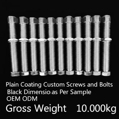 China Hexagonal Head Custom Screws and Bolts 10.000kg Black Coating for sale