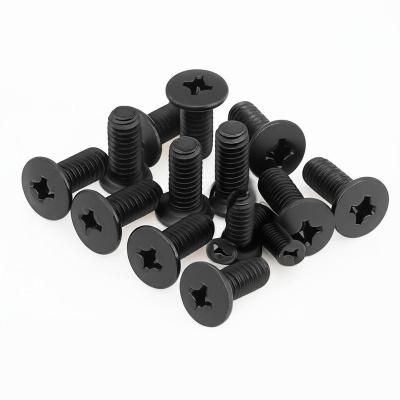 China M2 x 6 Black Zinc Flat Head Cross Groove Machine Screw for sale