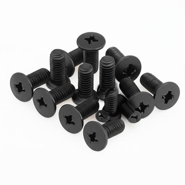 Quality M2 x 6 Black Zinc Flat Head Cross Groove Machine Screw for sale