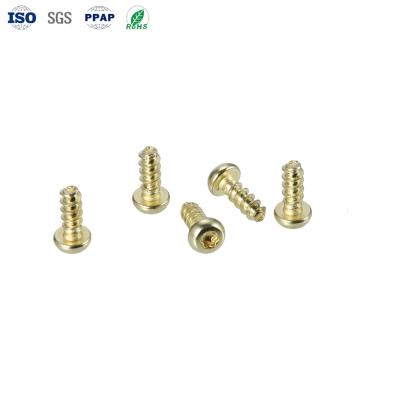 China RoHS Compliant Yellow Zinc-Plated Black Coated Pan Head Self-Tapping Screws for High Performance Applications for sale