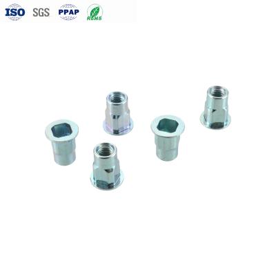 China Premium M6 Carbon Steel Flat Head Rivet Nut Customizable for Corrosion Resistant Applications for sale