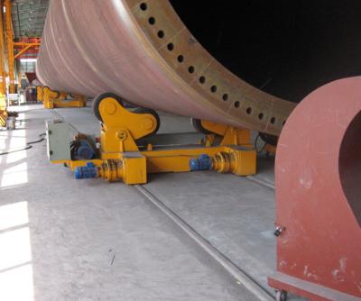 China 60T de pijpgelaste constructie gebruikte Zelf - Gerichte Lassende Rotator met Gemotoriseerd Karretje Te koop