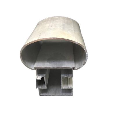 Cina Custom Aluminum Handrail Profile Stair Handrail Wood Grain Railing Profile Oval Aluminum Tube in vendita