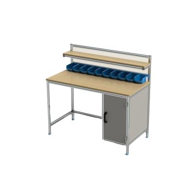 China Anti-statische werkbank Aluminiumprofiel Workshop Console Productielijn Inspectiebank Met licht Te koop