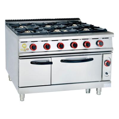 China 6-Burner Range with Oven / Cabinet GL-RS/TQ-6 Gas Oven with NG/LPG Consumption for sale