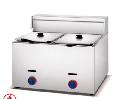 Cina Commercial Gas Fryer with 2 Burners Stainless Steel Kitchen Cooking Equipment for Frying 100-300.C Temperature in vendita