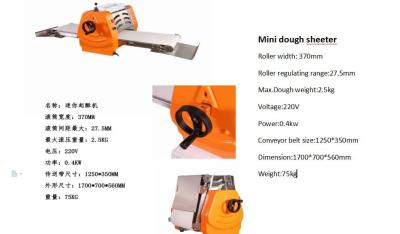 China Heavy Duty Restaurant Dough Sheeter With 370mm Roller And 80kg Weight Capacity Te koop