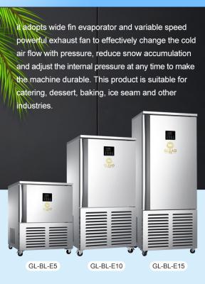 China Powerful 900W Commercial Cooking Equipment 3-Tray Air Chiller For Freeze -18.C Deep Freeze Cooling for sale