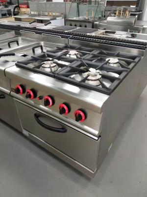 Cina Gas Range GH-987A con forno a gas a 4 bruciatori per cucina in ristoranti pesanti in vendita