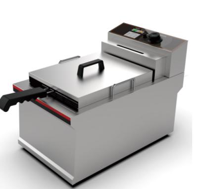 Κίνα Stainless Steel Restaurant Fryer with 1 Tank 0-200℃ Temp Control Silver Finish προς πώληση