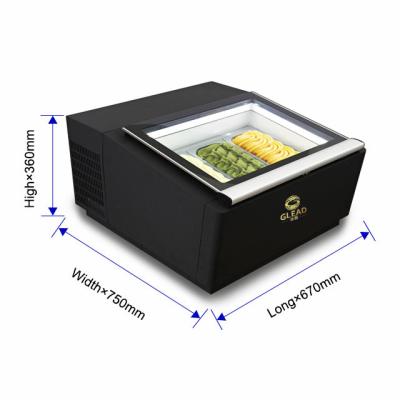 China 200W Smart Gelato Ice Cream Showcase with Reverse Cycle Defrost - 44KG Industrial Refrigeration Unit for sale