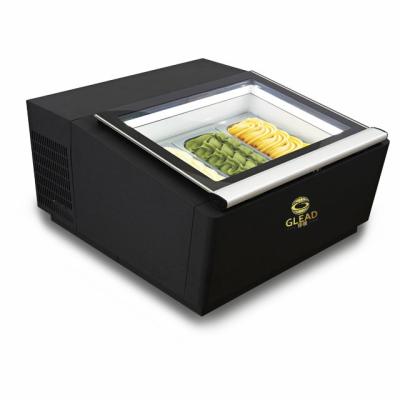 China 200W Smart Gelato Ice Cream Showcase with Reverse Cycle Defrost - 44KG Industrial Refrigeration Unit for sale