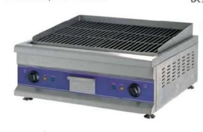 China Silver And White 220V-240V Iron Lava Rock Grill Digital Control Panel Temp 500 To 700 Degrees à venda