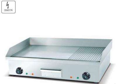 中国 Electric Stainless Steel Griddle Silver Restaurant Cooking Equipment 220-240v 50hz Voltage 販売のため
