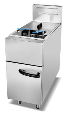 China Commercial Stainless Steel French Fries Machine 1 Tank 1 Basket Potato Chip Fryer gas Deep Fryer for sale