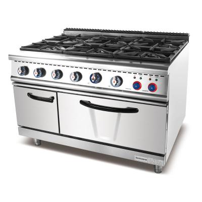 China Durable Free Standing 5 6 Burner Gas Built in Stove and Griddle With Double Oven for Africa for sale