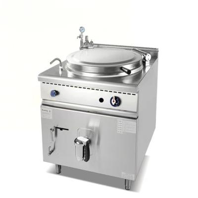 China 100L Capacity Stainless Steel Gas Jacket Boiling Pan for Uniform Heating in Commercial Cooking Equipment for sale