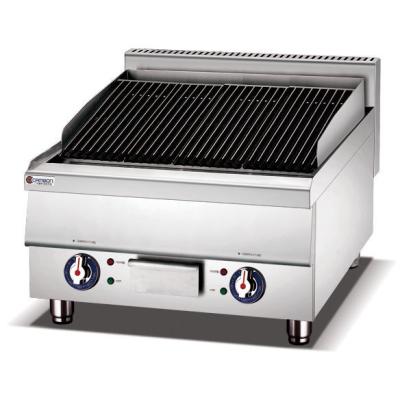 China Stainless Steel Countertop Barbecue with 3KW Power and Uniform Heating Electric Lava Rock Grill for Commercial Kitchen Equipment for sale