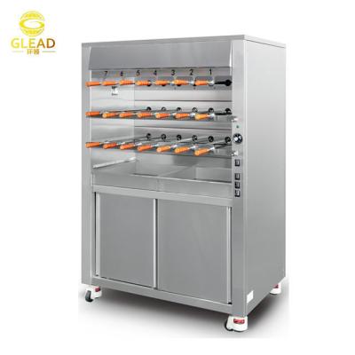 China 21 Skewers Stainless Steel Gas Brazilian BBQ Grill, Stable & Easy Operation Commercial Barbecue Machine for sale