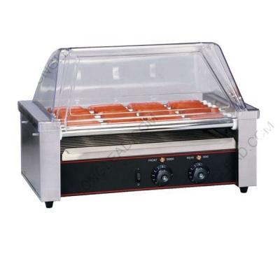 China Fast Food Equipment CE RoHS Approved Stainless Steel Hot Dog Roller Grill Machine, Electric Gas Rotating Sausage Cooker for Snack Bar for sale