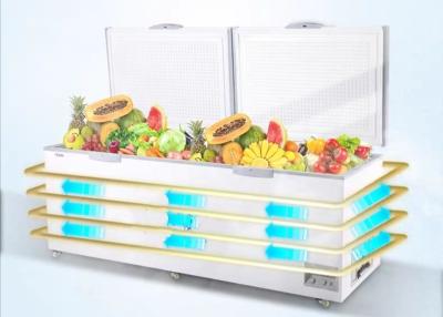 China Big Capacity Deep Chest Freezer Double Door Deep Freezer Quick Freezer Chest 850 Liter for sale