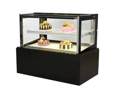 China Straight Glass Door Bread Refrigerated Cake Display Double Layer Air Cooling for sale