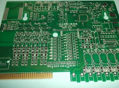 China Gouden FingerDouble-PCB van de Laagdouane scheept Groen Masker voor het Systeem van de Ingangswacht in Te koop