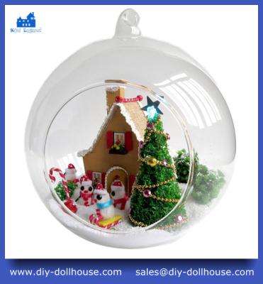 China Glass house miniature model diy puzzle for kids dollhouse miniature MG007 for sale