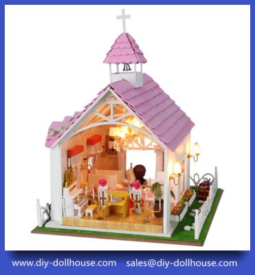 China new design woodem doll house miniature roombox 13826 for sale
