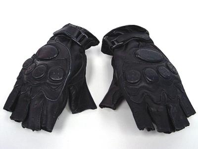 China Black Half Finger Gloves,Made By Soft Leather And Elastic Fiber for sale