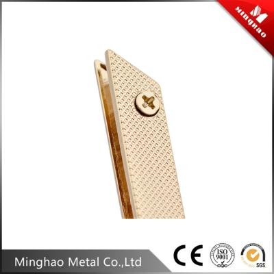 China Minghao high quality 22.13*63.28mm Light Gold wallet metal accessories for sale