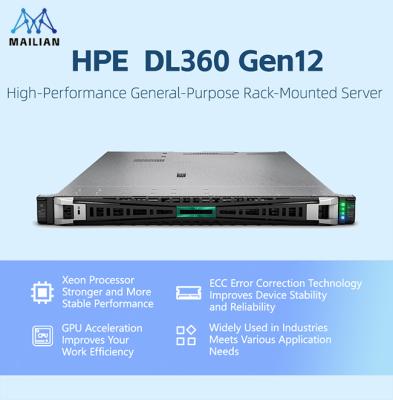 China Compact HPE ProLiant DL360 Gen12 Network Rack Server 1U Design Flexible Scalability for sale