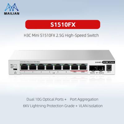 China H3C Mini S1510FX 8-Port 2.5G + 2-Port 10G SFP+ Unmanaged Desktop Switch Plug and Play for Enterprise NAS Home Office Network for sale