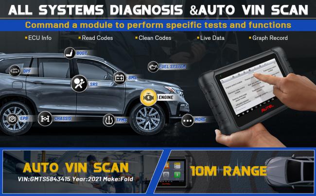Autel MaxiPRO MP808BT Pro OE-Level Full System Diagnostic Tool with Unlock Hidden Functions