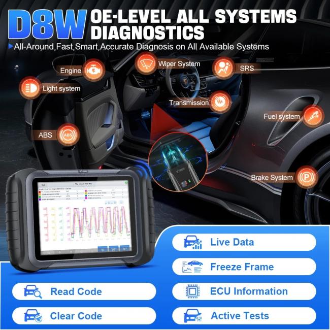 XTOOL D8W WIFI OBD2 Scanner Car Diagnostic Tool