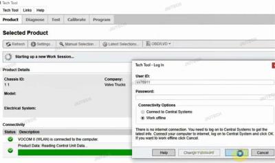 China Cf53 Laptop Originele Vocom Ii 88894000 Wifi Versie Voor vocom Vocom 2 Truck Excavator Diagnostisch Gereedschap Te koop