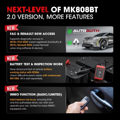 Cina Autel MaxiCOM MK808KBT PRO OBD2 Scanner Automotivo Strumento di scansione diagnostica per auto MK808K-BT OBD 2 Lettore di codice Codifica chiave attiva in vendita