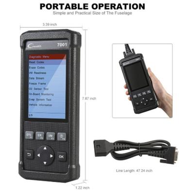 China 100% Original Launch DIY Code Reader CReader 7001F Full OBD 2 test + 6 Special functions with Lifetime free up date Onli for sale