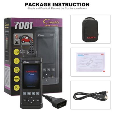 China 100% Original Launch DIY Code Reader CReader 7001F Full OBD 2 test + 6 Special functions with Lifetime free up date Onli for sale
