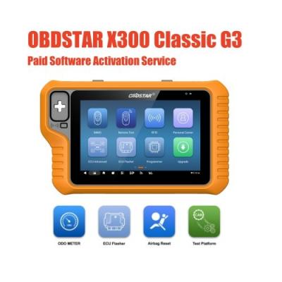 China OBDSTAR X300 Classic G3 Cluster Calibration + Airbag Reset + ECU Flasher + Test Platform Paid Software Activation Service for sale