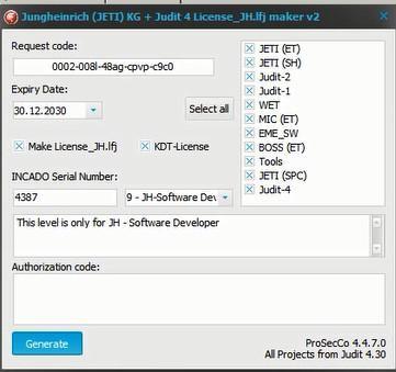 China Jungheinrich Forklift diagnostic tool Judit-4 License_JH.lfj file Maker and keygen v2 License file includes all Projects for sale