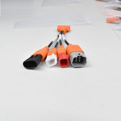 China 4 IN 1 Motorcycle Diagnostic Connector Cable for SYM-3P KYMCO-3P PGO-6P HARTFORD-6P with Master Jumper for K-LINE L-LINE CAN Bus Protocol for sale