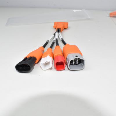 China 4 IN 1 Motorcycle Diagnostic Connector Cable for SYM-3P KYMCO-3P PGO-6P HARTFORD-6P with Master Jumper for K-LINE L-LINE CAN Bus Protocol for sale