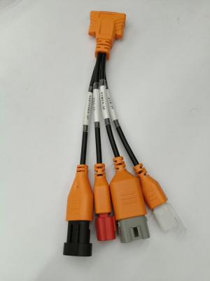 China 4 IN 1 Motorcycle Diagnostic Connector Cable for SYM-3P KYMCO-3P PGO-6P HARTFORD-6P with Master Jumper for K-LINE L-LINE CAN Bus Protocol for sale