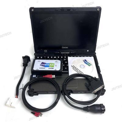 China For Doosan uvim + Getac V110 laptop Excavator Forklift Engine Fault Detector DDT SCR DPF DCU ECU Scanner Fault Diagnostic Tool for sale