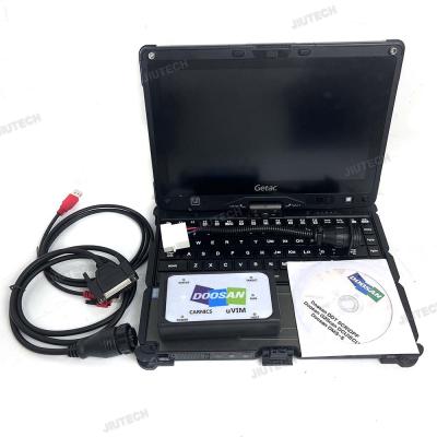 China For Doosan uvim + Getac V110 laptop Excavator Forklift Engine Fault Detector DDT SCR DPF DCU ECU Scanner Fault Diagnostic Tool for sale