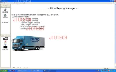 Chine Directeur V3.0 de Hino Reprog/logiciel diagnostics de Hino pour le moteur Progamming de Hino ECU à vendre
