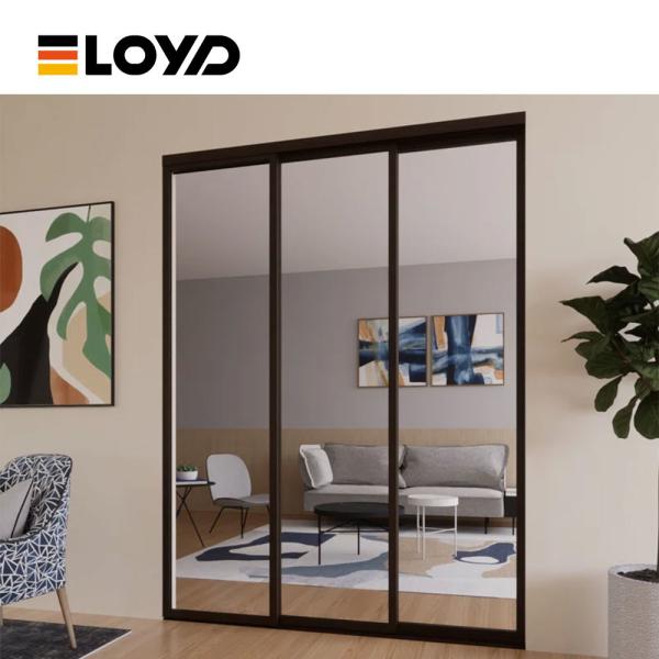 Quality Narrow Aluminum 96 X 72 Sliding Glass Door Double Pane Stackable Clear for sale