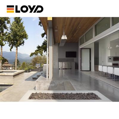 China Modern Design Courtyard Entry Folding Door System German Brand Waterproof Aluminium Triple Glazed Bi-Fold Doors for sale