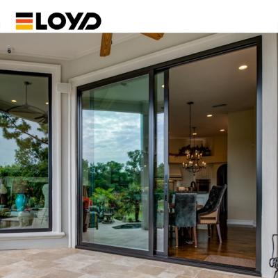 China Minimalist Design Heavy Duty Sliding Door House Exterio Patio Aluminum Door Beautiful Balcony Sliding Glass Doors for sale